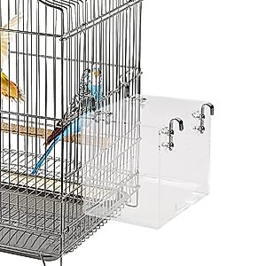 NEWCOMDIGI 1 Piece Bird Bathtub, Bird Bath for Cage, Canary Bath Inside Cage, Bird Bath Box with Hook, Cage Accessory for Parakeet, Parrots, Crested Myna, Sun Conure, Cockatiel