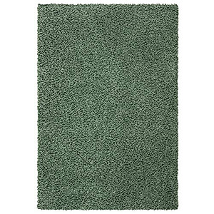 SAFAVIEH August Shag Collection 5'3" x 7'6" Green AUG200Y Solid Non-Shedding Living Room Bedroom Dining Room Entryway Plush 1.5-inch Thick Area Rug