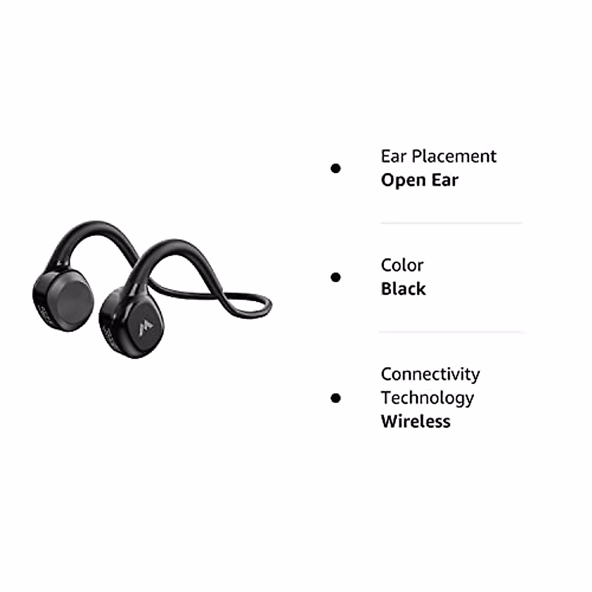 Wireless Bone Conduction Headphones Bluetooth 5.0 Open Ear Sports Headset with Mic Sweatproof for Running, Bicycling, Hiking (Black)