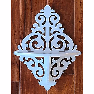 hadaaya White Wall Mounted Decorative Floating Shelves for Living Room Bedroom, Office, Home Decor