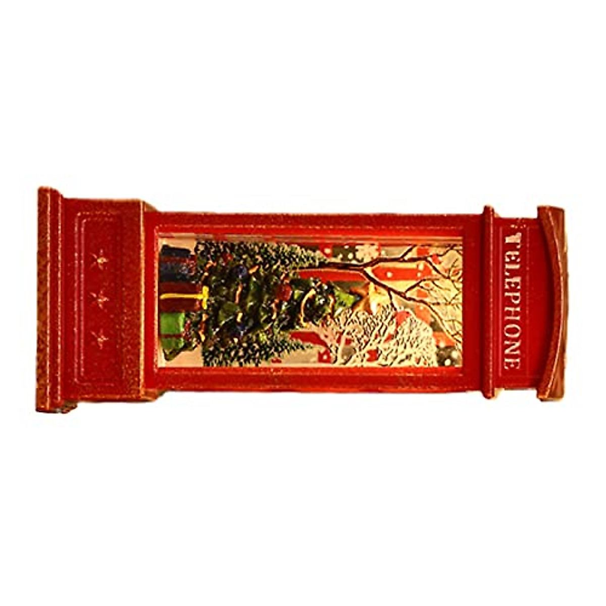 Airshi Snow Globe Lantern, 3PCS LR44 Button Battery Telephone Booth Designed PC Christmas Decorations for KTV (Christmas Tree)