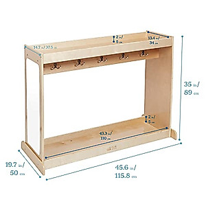 ECR4Kids Streamline Dress-Up Island, Costume Organizer, Natural