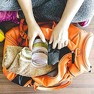 Portion Control Container for Weight Loss | 4 Piece Stackable Snack Container for Adults & Kids | Bariatric Portion Control Containers | On The Go Snack Container with Guide by Portion Perfection