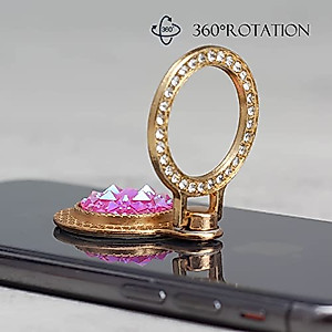 [2 Packs] Gemstones Glitter Bling Bling Phone Ring Holder, Sparkle Phone Ring Grip Artificial Diamond Stand,Rhinestone Cell Finger Ring for Phones,Pad