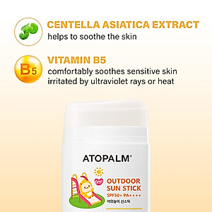 ATOPALM Outdoor Sun Stick SPF50+ PA++++ 21g | Non-Greasy Matte Mineral Sunscreen | Soothing Skin Care | Facial Moisturizer with SPF | Korean Sun Protection