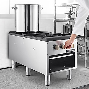 WILPREP Commercial Gas Range, 2 Burner Gas Stove with Total 160,000 BTU, 53" Natural Gas Range with Propane Conversion Kit Grates, Stainless Steel Gas Range Stove for Restaurant Kitchen