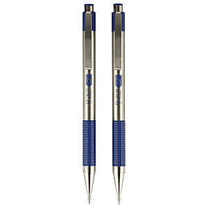 Zebra Pen G-301 Stainless Steel Retractable Gel Pen, Medium Point, 0.7mm, Blue Ink, 2-Count, 2 Pack (41322)