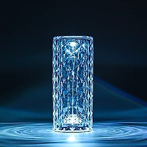 SupBri Crystal Table Lamp Touch Control, 16 Colors Changing Modern Nightstand Lamp with USB & Remote Control Romantic LED Rose Diamond Touch Lamp for Bedroom Bar Birthday Gift for Kids Girls