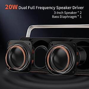 EMPERSTAR Portable Bluetooth Speaker, 20w Wireless Speaker Bluetooth 5.0, Portable Speaker with Hifi Stereo Sound, 12H Playtime, USB, TF, Aux in, Great for Outdoor Home Party