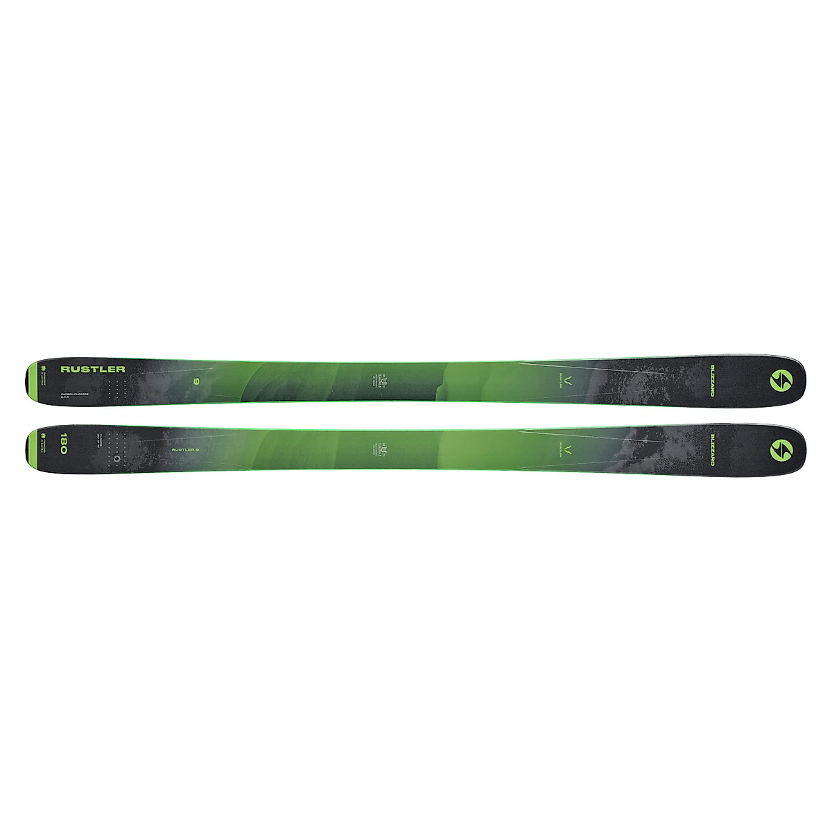 Blizzard Men's 8A226300001 Rustler 9 Freeride Lightweight Green/Anthracite Skis (Bindings Not Included), Size 188