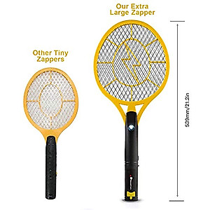 Beastron Bug Zapper Racket Electric Rechargeable Killer, 4 Pack Large Size, Yellow