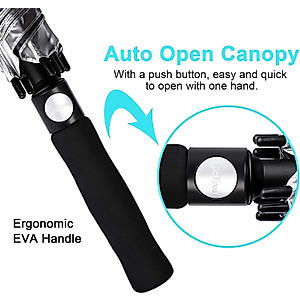 G4Free 68 Inch UV Protection Golf Umbrella Auto Open Vented Double Canopy Oversize Extra Large Windproof Sun Rain Umbrellas (Silver/Black)