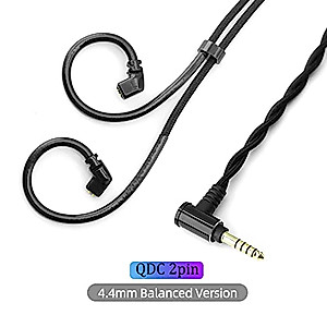FAAEAL QDC C-Pin Replacement Cable,for KZ ZSN, ZS10 Pro, ZSN Pro,ZSX, ZSTX,Zax,ASF,ASX/CCA CA4,CA16,C12,C10,AS16,A10 QDC IEMs 1.5m/4.9ft (4.4mm)
