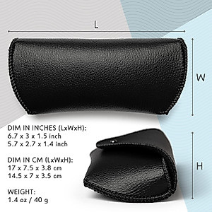 PU Leather Sunglasses Case Black, Durable Glasses Case Medium Big, Sunglass Cases, Goggles Case, Portable Sunglasses Case Slim, Spectacles Case, Knocks Protection Case
