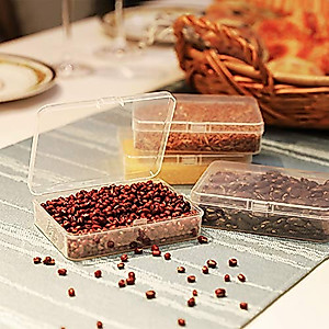 SATINIOR 12 Pack Clear Plastic Beads Storage Containers Box with Hinged Lid for Beads and More (4.45 x 3.3 x 1.18 Inch)