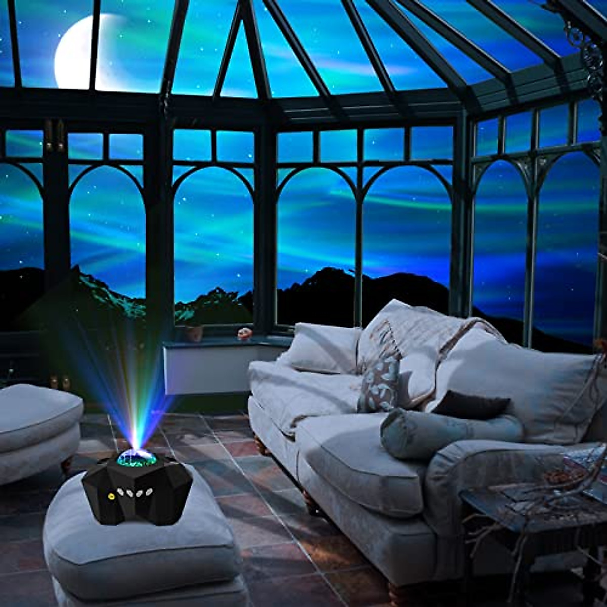 Aurora Galaxy Projector Light, Star Projector with Music Speaker, Night Light Projector with Moon, Northern Lights Projector for Bedroom, Gaming Room, Home Theater, Ceiling