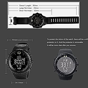 PALADA Men's Digital Sports Watch Waterproof Tactical Watch with LED Backlight Watch for Men (Black)