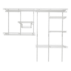 SOH DESIGN Adjustable White Wire Closet Shelf Kit, 6 to 8 FT Expandable Organizer System for Versatile Home Storage