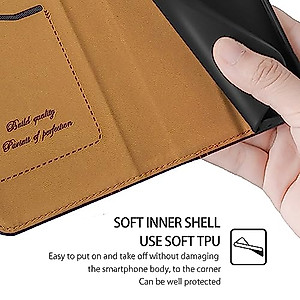 Arseaiy Case for Oppo Reno 6 Pro Plus 5G/Reno 6 Pro 5G（Snapdragon） Flip Phone Case Shockproof PU Leather Wallet Case Cover with Card Holder Kickstand Shell Black