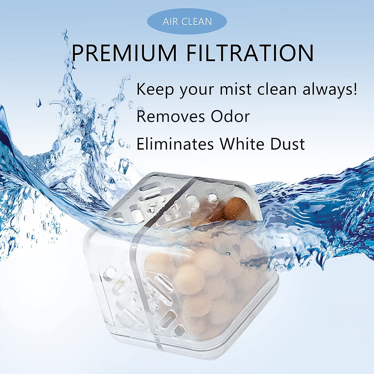 Humidifier Water Cleaning Demineralization Cartridge Filter Compatible with LEVOIT, GENIANI, EVERLASTING, Also Works with All Humidifiers Caliber Larger Than at Least 1.3 in Diameter (20 Pack)