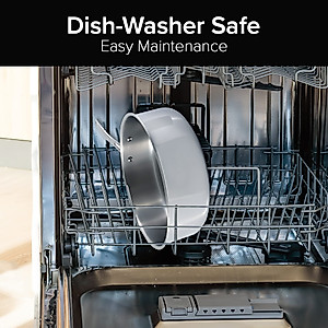 NuWave Tri-Ply Stainless Steel Sauté Pan with Lid, Even-Heating Technology, 18/10 Deep&Heavy-Duty Construction, No PTFE PFOA PFOS, 10 -Yeär Wärranty(5QT)