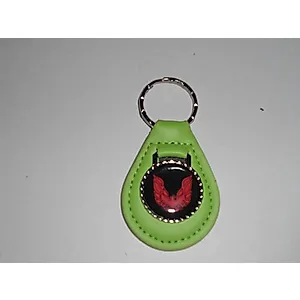 FIREBIRD OR TRANS-AM RED BIRD LOGO LEATHER KEYCHAIN - BRIGHT GREEN