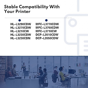 TN-227 Toner Cartridge 4-Pack (TN227BK TN227C TN227M TN227Y) Replacement for Brother TN-223 TN-227 High Yield MFC-L3770CDW MFC-L3710CW MFC-L3750CDW HL-3210CW HL-3270CDW HL-3290CDW Printer