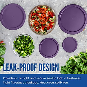 Replacement Lids for Pyrex Containers (2) 1-Cup (3) 2-Cup (2) 4-Cup (2) 7-Cup (Purple)