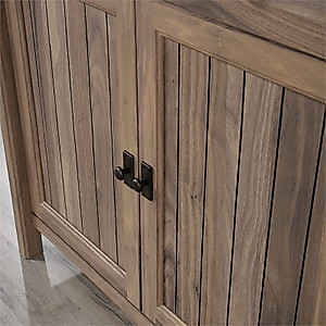 Sauder Costa Washed Walnut 2-Door Library Base Cabinet, Washed Walnut Finish