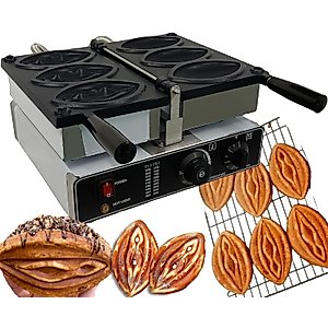 3PCS Abalone Waffle Maker, Strange Shape Waffle Maker with Non-Stick Plate, Commercial Sausage Grill Female Pussy Waffle Machine for Restaurant Snack Bar