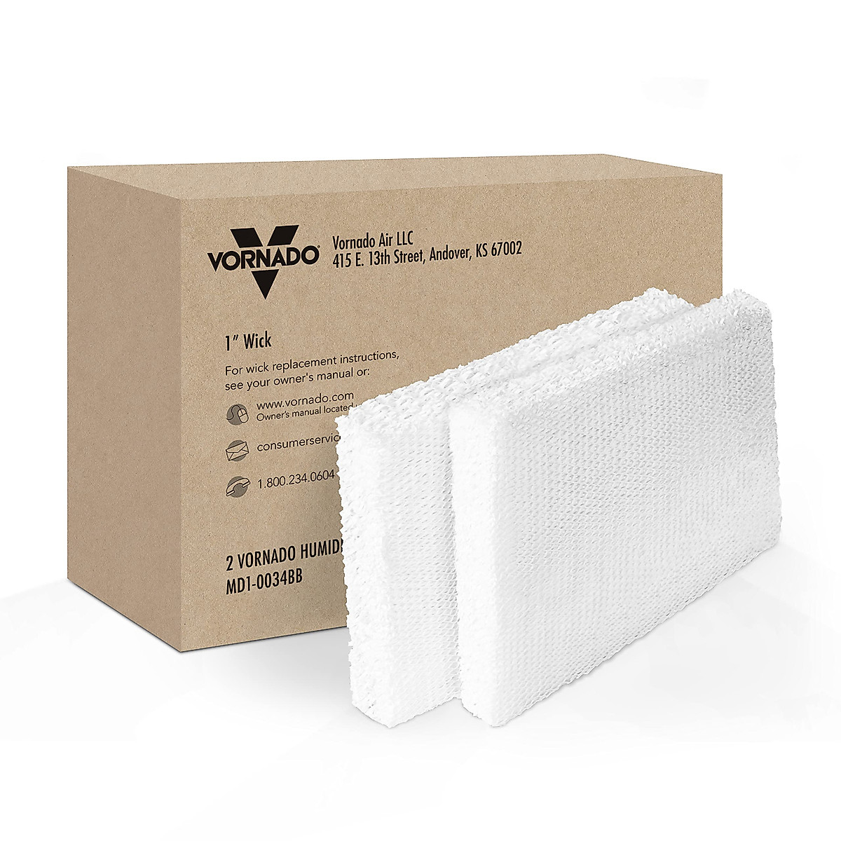 Vornado MD1-0034 Replacement Humidifier Wick (Pack of 2) , White