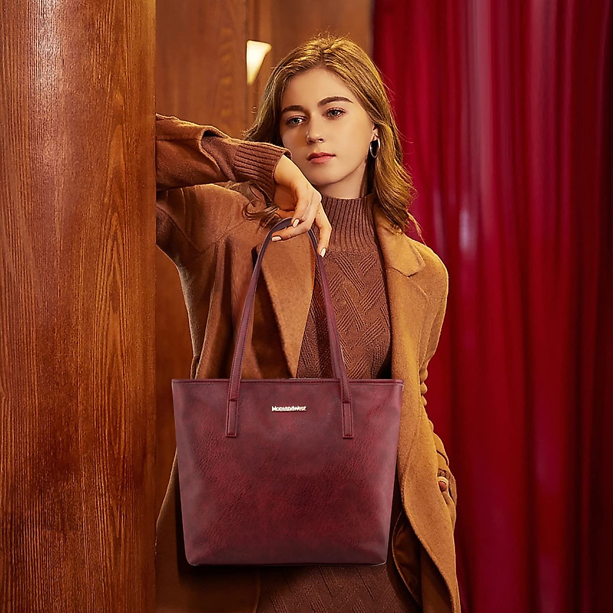 Montana West Tote Bags Large Leather Purses and Handbags for Women Top Handle Shoulder Satchel Hobo Bags MWC-028RD