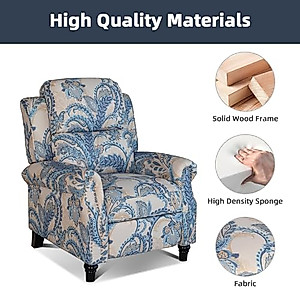 CANMOV Pushback Recliner Chair Faux Leather Armchair Push Back Recliner with Rivet Decoration Single Sofa Accent Chair for Living Room, Chocolate