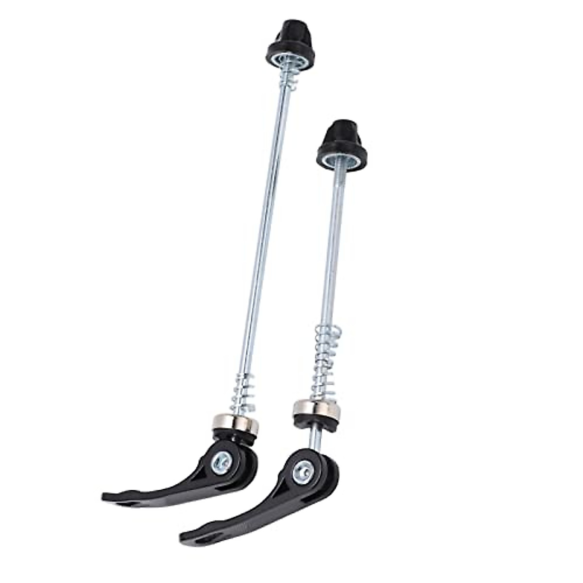 Pwshymi Bike Hub Quick Release Rod, Quick Release Lock Skewers High Temperature Resistance Bicycle Accessories Universal Heavy Duty 1 Pair for Road Bike(Black)