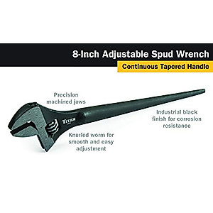 Titan 209 8-Inch Adjustable Construction Spud Wrench
