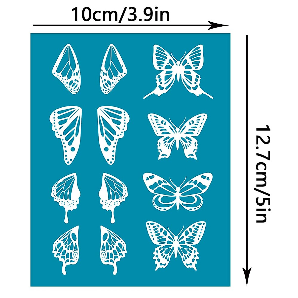 OLYCRAFT 4x5 Inch Butterfly Clay Stencils Butterfly Wings Silk Screen for Polymer Clay Insect Wings Silk Screen Stencils Mesh Transfer Stencils for Polymer Clay Jewelry Making