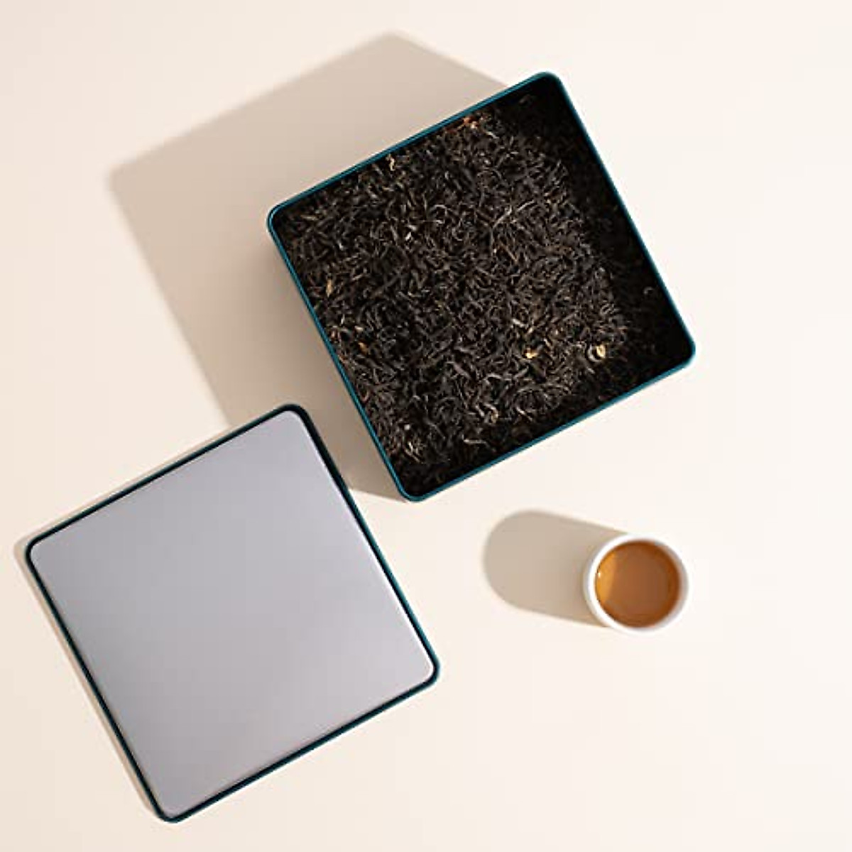 Tianhui Square Tin Canister/Container for Keeping Car,Tea,Coffee,Cookies, Food,Flour,Baked Goods Storage (Emerald Green)