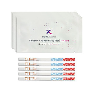 Signify Analytics Xylazine and Fentanyl Test Strip for Liquid and Powder Substances - 5 Pack (5 Test Strips) - Fast, Easy and Simple to Use Forensic Test, White