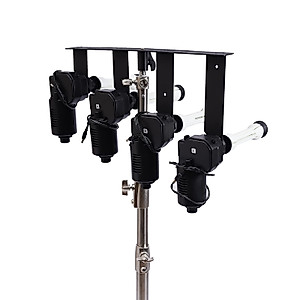 LOYALHEARTDY 4 Roller Wall Mounting Electric Motorized Background Support System with Remote Control for Photography, Including 2 x Four-fold Mounting Brackets, 4 x Electric Motors