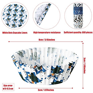 600 Pieces Congrats Graduation Graduation Diploma Paper Cupcake Liners 2024 Grad Paper Cupcake Baking Cups Cupcake Paper Wrapper Wrap Muffin Case Trays for Graduation Party(Stylish Style)