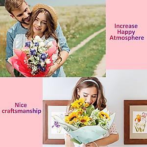 Yahenda 420 Sheet Flower Wrapping Paper Flower Bouquet Wrapping Paper Sheets with Gold Edge Korean Style Wrapping Paper for DIY Craft Gift Package Decoration Floral Supplies, 23 x 23 Inch (Elegant