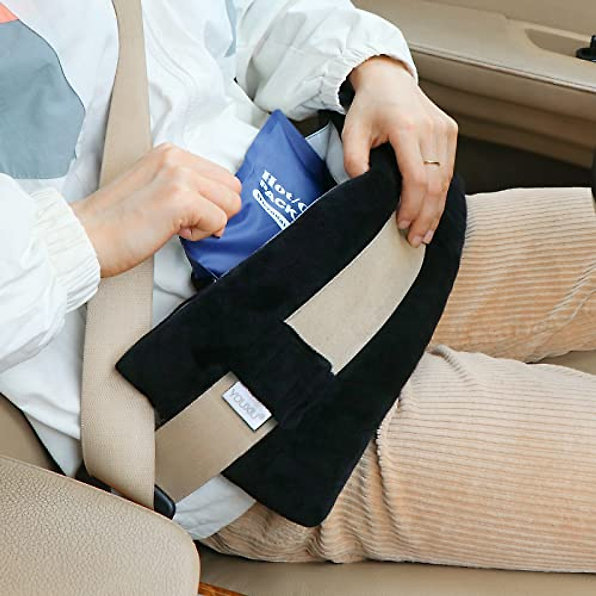 Mastectomy Seatbelt Chest Pillow, Lumpectomy Chemo Port Pillow Comfortable Hysterectomy Car Post with IceHot Pocket for Surgery C Section Recovery Products for Women Gifts Pillows