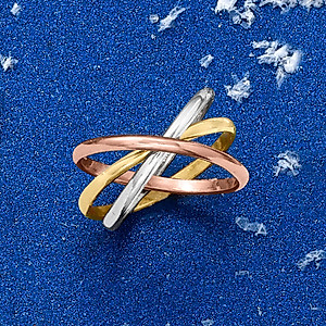 Ross-Simons Italian Tri-Colored Sterling Silver Rolling Ring. Size 7