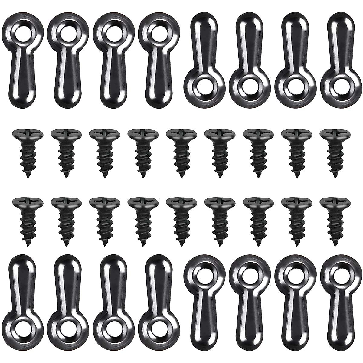 160-Piece Metal Picture Frame Set with 160 Screws, Turn Button Fasteners, Black Frame Hardware, Hanging Hangers for Photos, Crafts, Posters