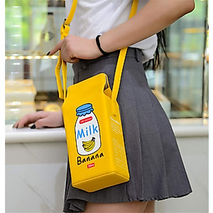 Topromise Small Crossbody Shoulder Bags for Women,Cellphone Wallet Banana Handbag Purse with Long Strap(Yellow)