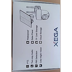 Xega 4G LTE Cellular Security Camera Solar with SIM Card (Verizon AT&T T-Mobile),Wireless Outdoor No WiFi Security Camera,2K HD PTZ Night Vision Motion Detection 2 Way Talk SD&Cloud Storage