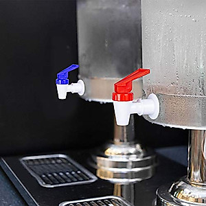 OHOH 4 Sets BPA-Free Replacement Cooler Faucet, 2 Blue and 2 Red Reusable Water Dispenser Tap Set, Internal Thread Plastic Spigot