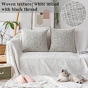 Home Brilliant White Lumbar Pillow Cover 12x20 Chenille Plush Velvet Oblong Decorative Throw Pillow Covers Pillowcases for Bed Couch Sofa, Set of 2, 12 x 20 inches(30x50cm), Cream Mix Black