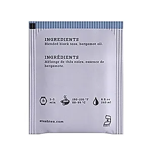 Stash Tea Earl Grey Black Tea - Caffeinated, Non-GMO Project Verified Premium Tea with No Artificial Ingredients, 20 Count (Pack of 6) - 120 Bags Total