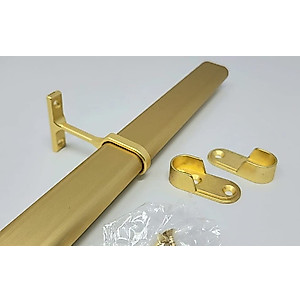 8 Feet Long Oval Wardrobe Closet Tubing Rod Application Clothes Hanging - 96 Inch Length (Matte Brass)